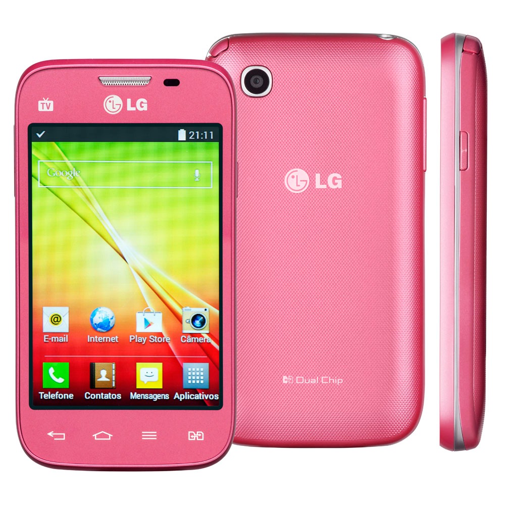Smartphone LG L40 Dual D175 Rosa com Tela de 3,5”, Dual Chip, Tv ...