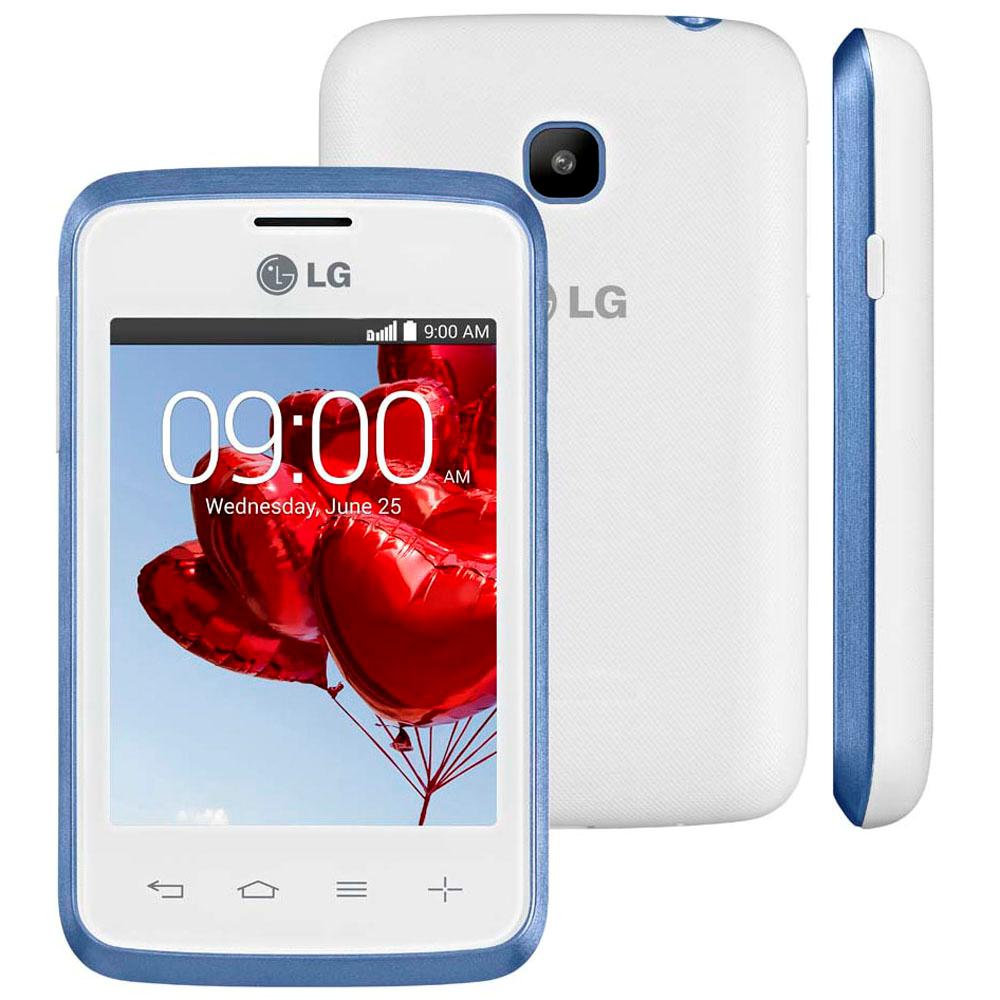 Smartphone LG L20 D100 Branco/Azul Single Chip com Tela 3”, Android 4.4 ...