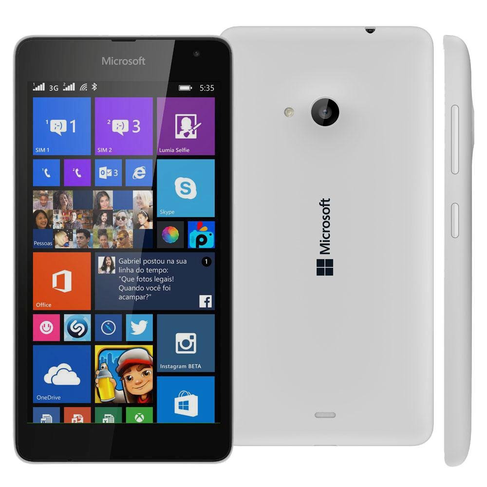 Smartphone Microsoft Lumia 535 Branco com Dual Chip, Windows Phone 8.1 ...